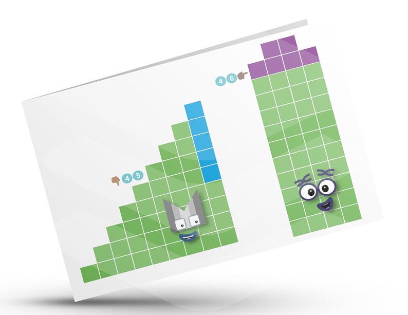 Numberblocks Face Stickers 40-49 Instant Download PDF / PNG - Etsy Israel