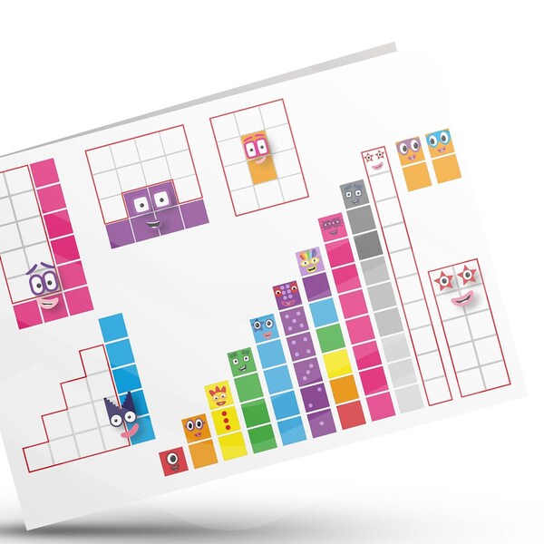 Numberblocks Face Stickers - Etsy