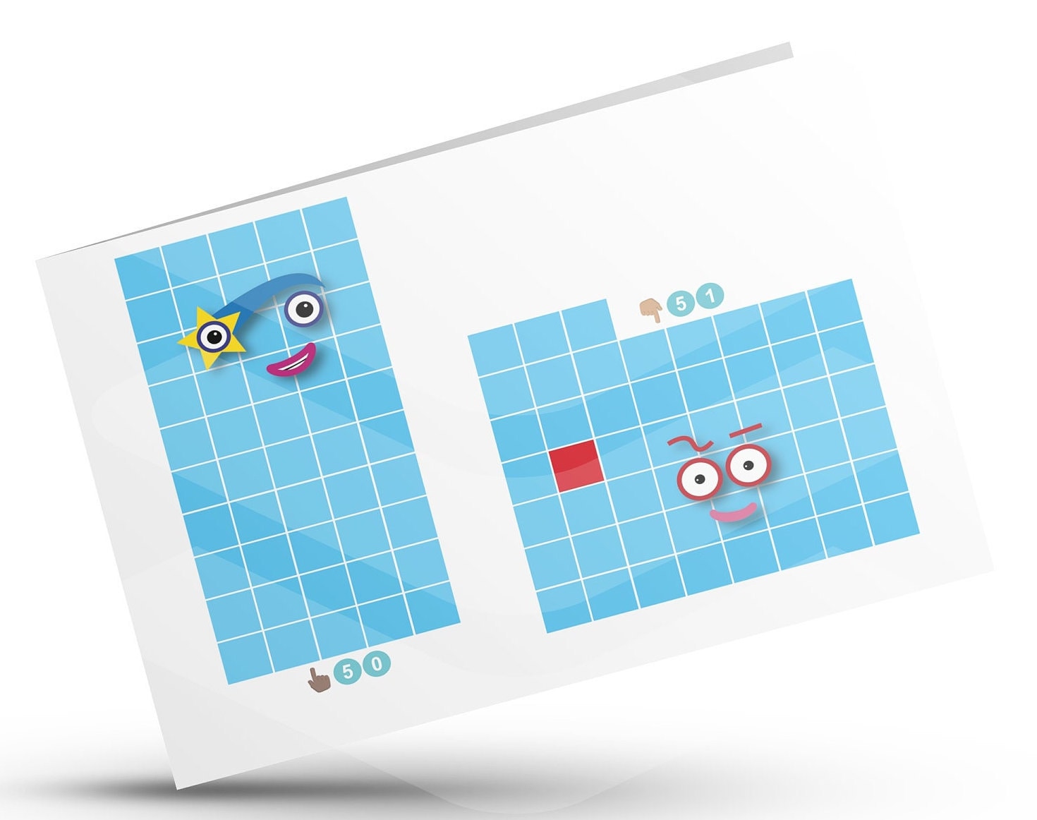 Numberblocks Face Stickers 50-59 Instant Download PDF / PNG - Etsy UK