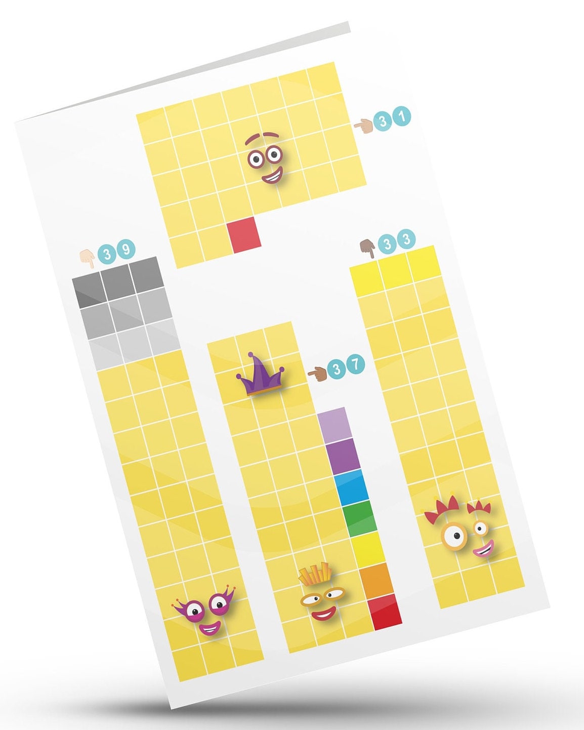 Numberblocks Face Stickers 30-39 Instant Download PDF / PNG - Etsy ...