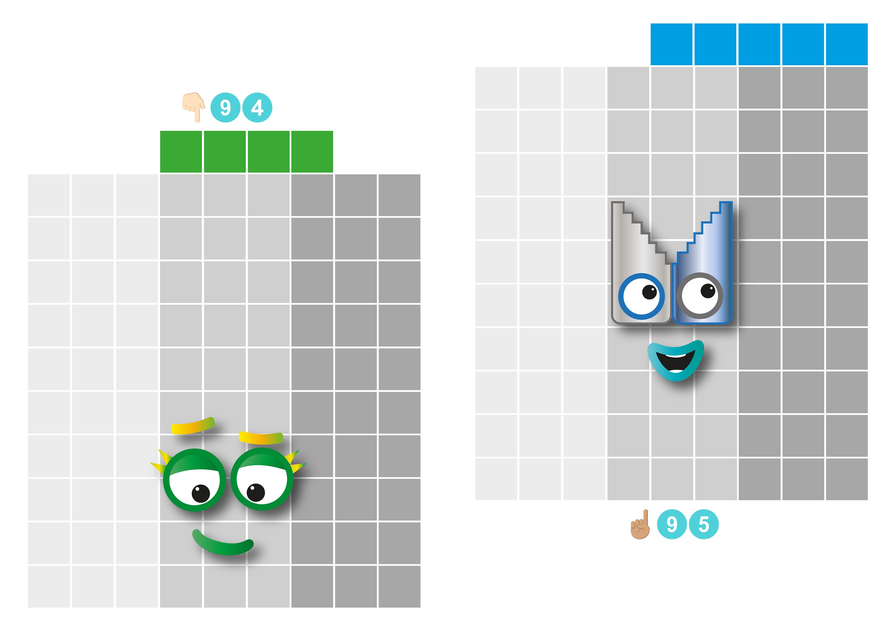 Numberblocks Face Stickers 90-99 Instant Download PDF PNG | Etsy India