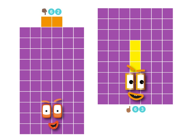 Numberblocks Face Stickers 60-69 Instant Download PDF PNG | Etsy India