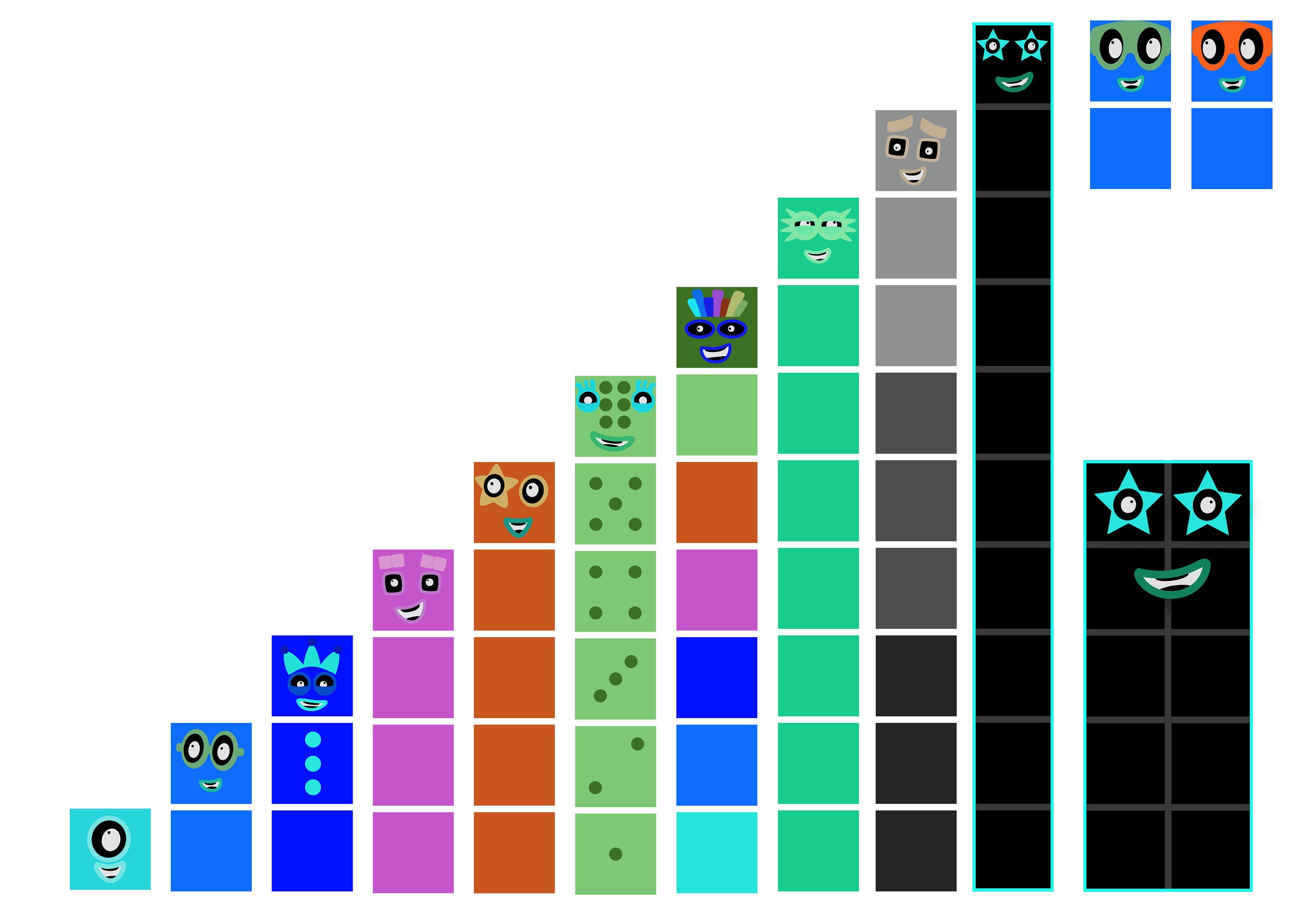 Negative Numberblocks Stickers 1 to 1000 BUNDLE | Etsy UK