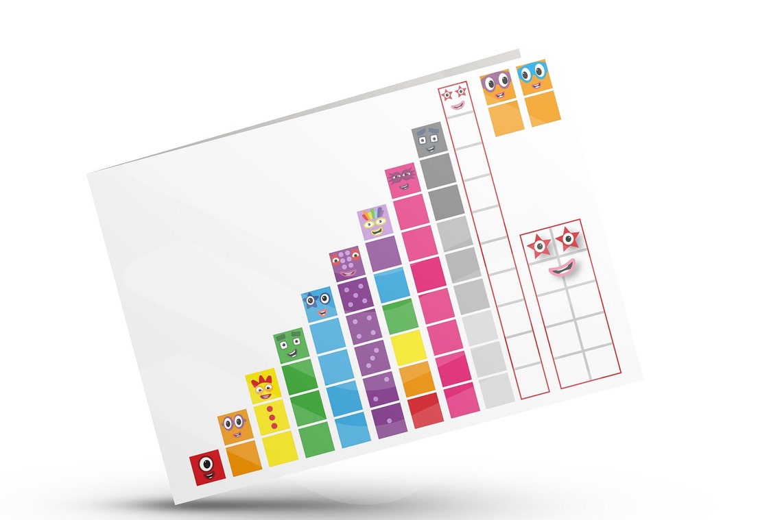 Numberblocks Face Stickers 1-19 Instant Download PDF / PNG - Etsy