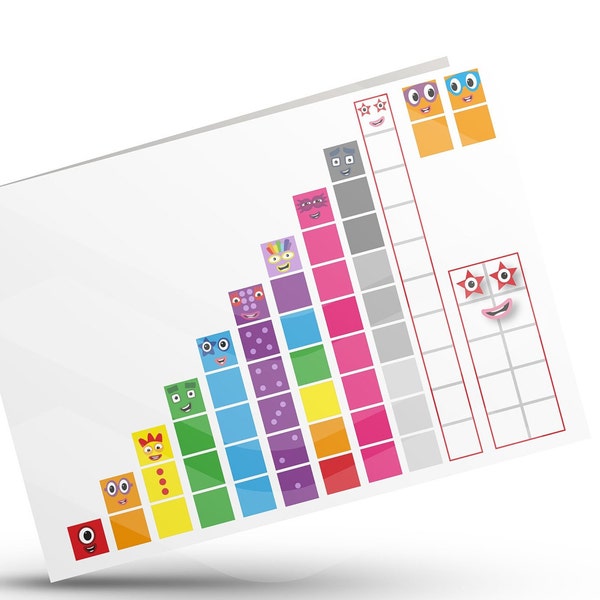 Numberblocks Face Stickers - Etsy