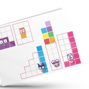 Numberblocks Face Stickers 1-19 Instant Download PDF / PNG - Etsy