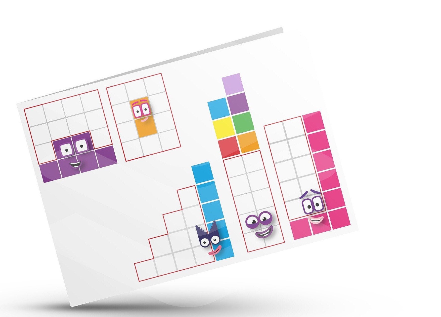 Numberblocks Face Stickers 1-19 Instant Download PDF / PNG - Etsy