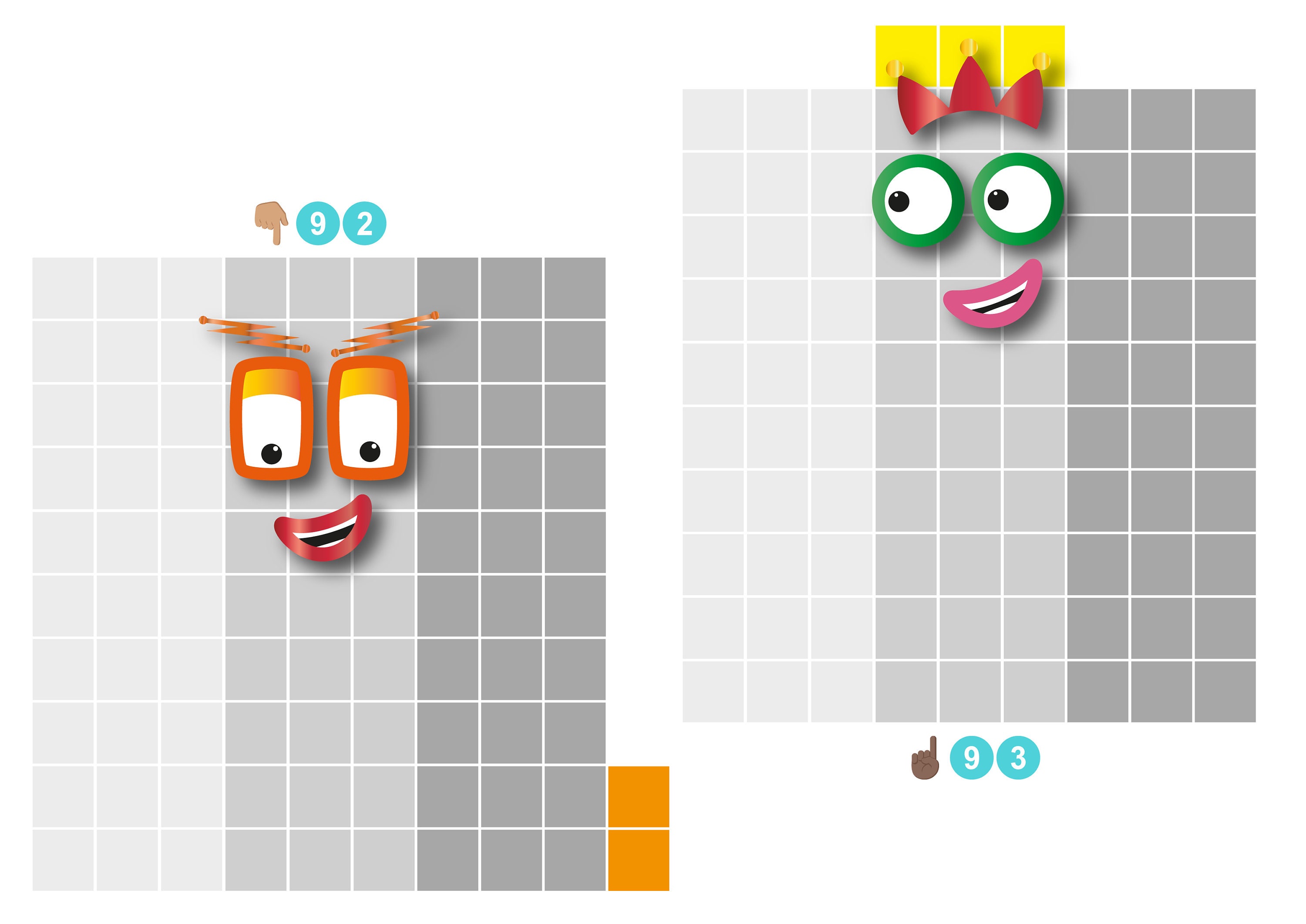 Numberblocks Face Stickers 90-99 Instant Download PDF PNG | Etsy India