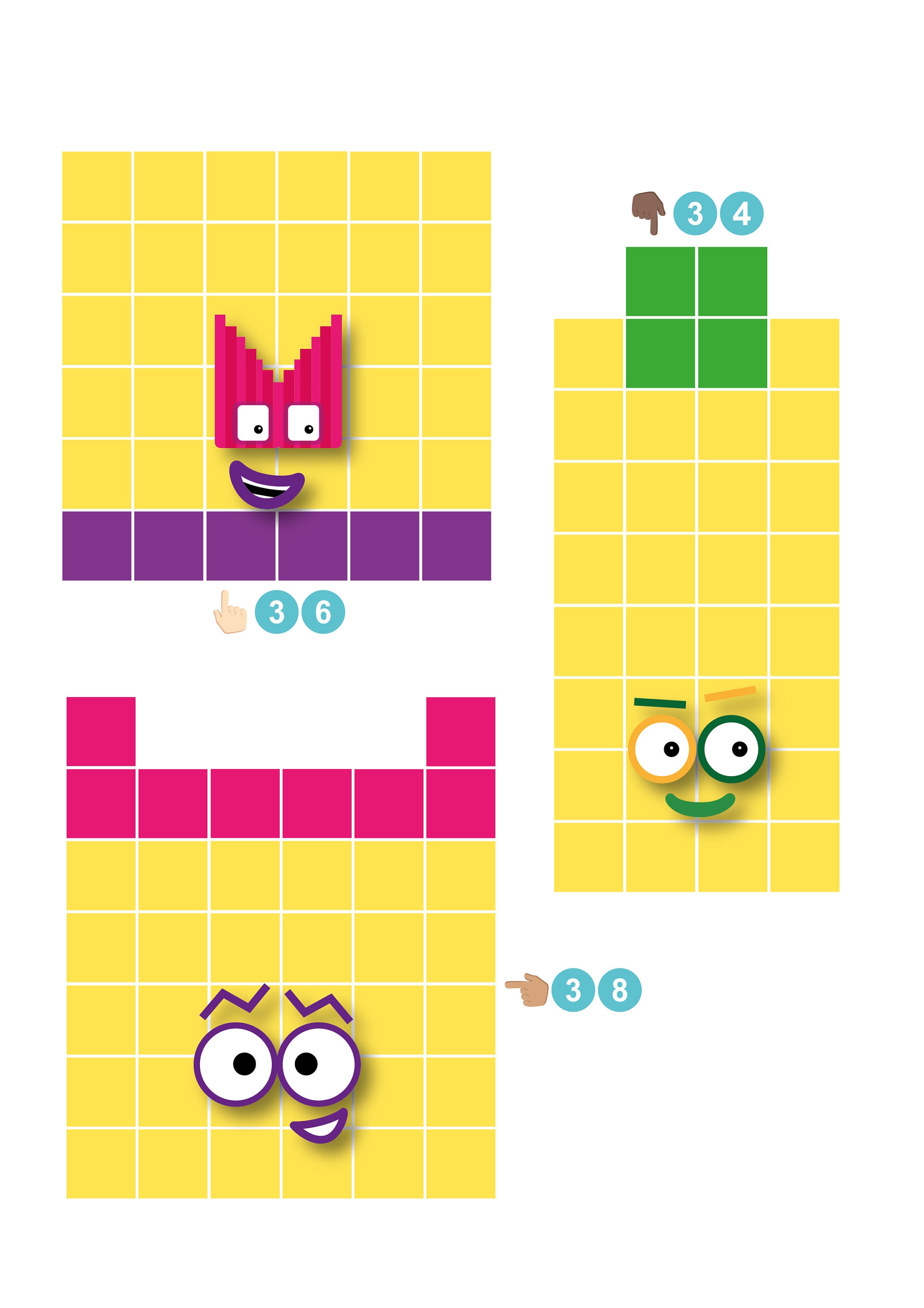 Numberblocks Face Stickers 30-39 Instant Download PDF PNG | Etsy Australia