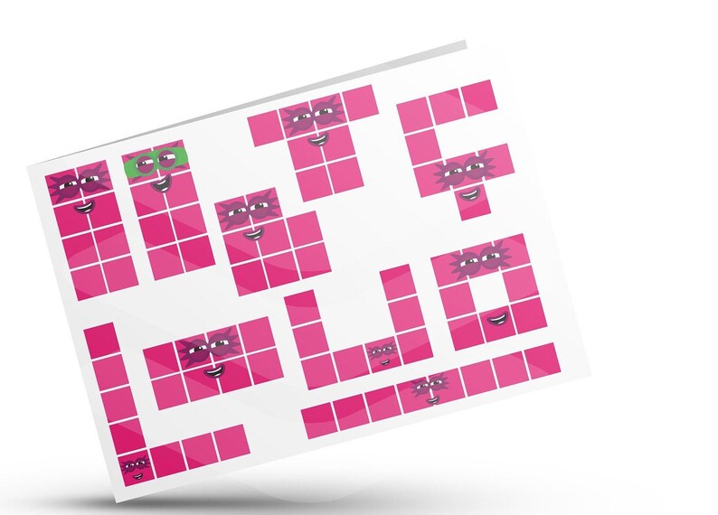 Numberblocks Face Stickers 1-19 Instant Download PDF / PNG - Etsy