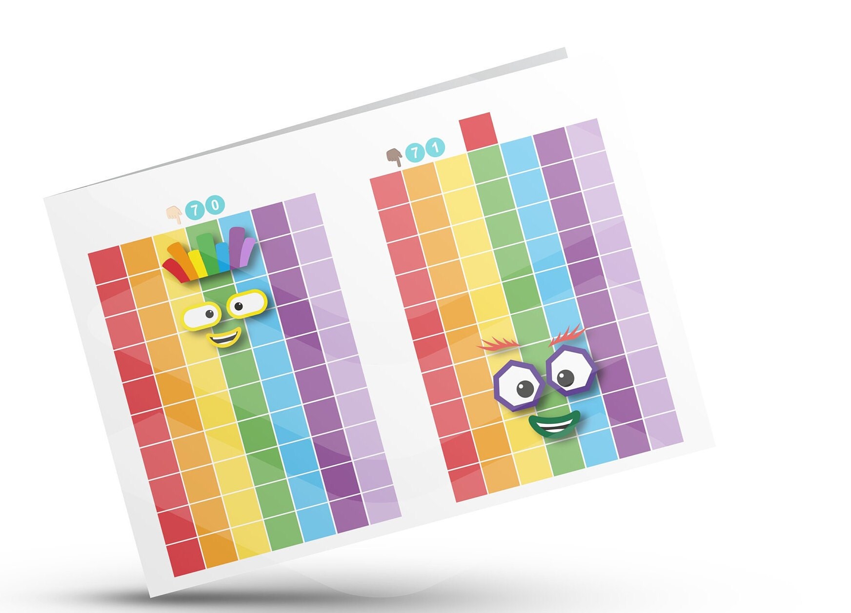 BUNDLE Numberblocks Face Stickers 1-1000 Descarga - Etsy México