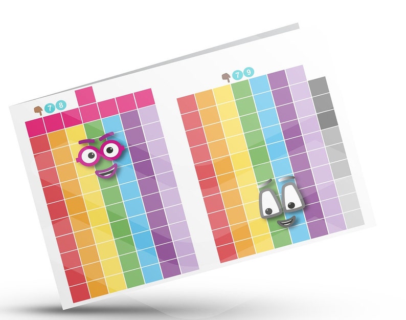 Numberblocks Face Stickers 70-79 Instant Download PDF / PNG - Etsy Norway