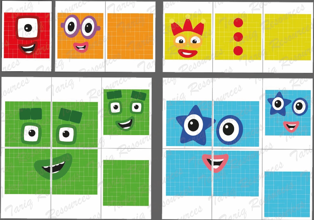 Numberblocks Faces 100 1000 Instant Download PDF / PNG - Etsy