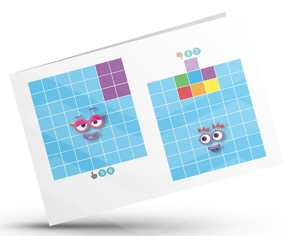 Numberblocks Face Stickers 50-59 Instant Download PDF PNG | Etsy UK