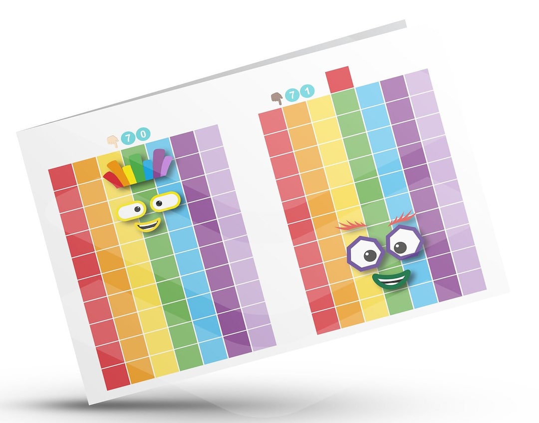 Numberblocks Face Stickers 70-79 Instant Download PDF / PNG - Etsy Portugal
