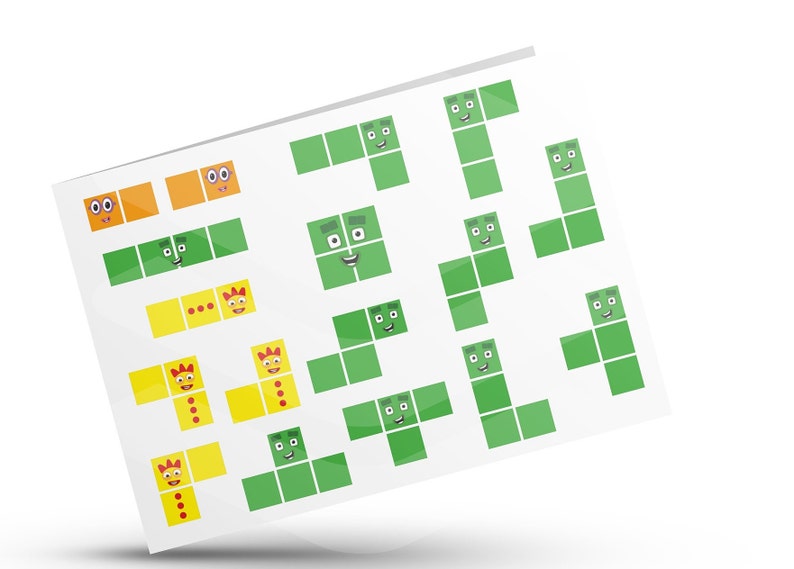 Numberblocks Face Stickers 1-19 Instant Download PDF / PNG - Etsy