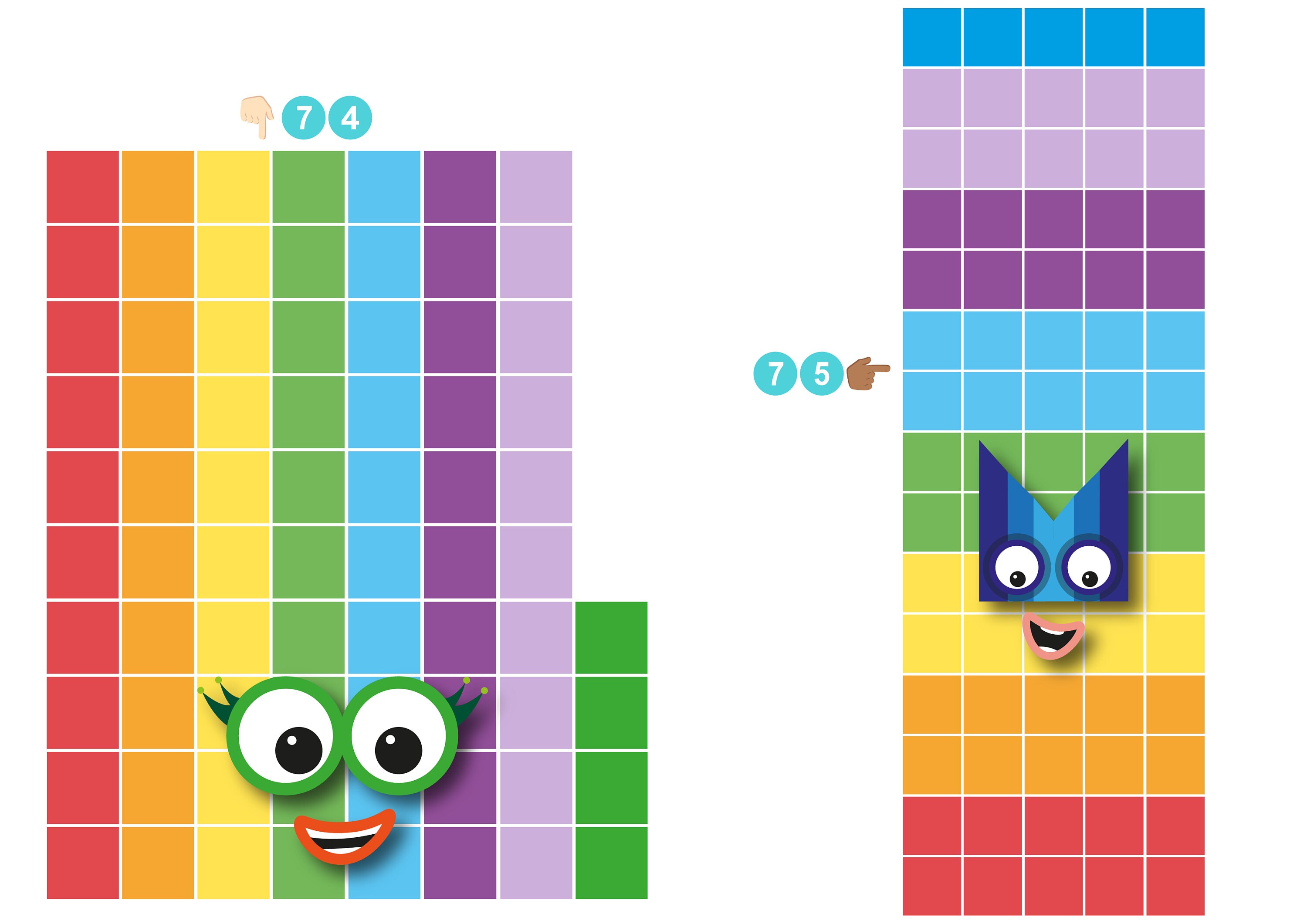 Numberblocks Face Stickers 70-79 Instant Download PDF PNG | Etsy Ireland