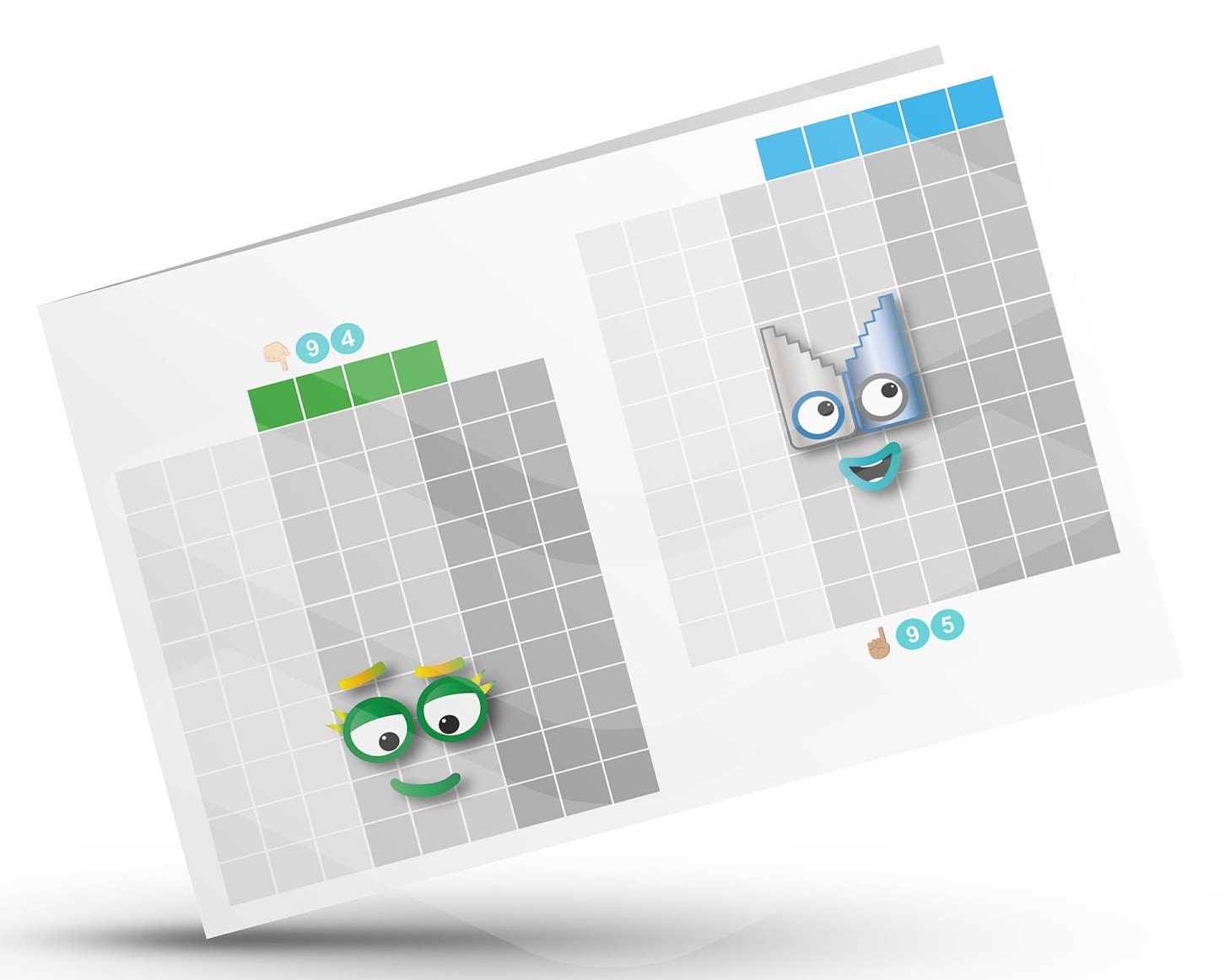 Numberblocks Face Stickers 90-99 Instant Download PDF PNG