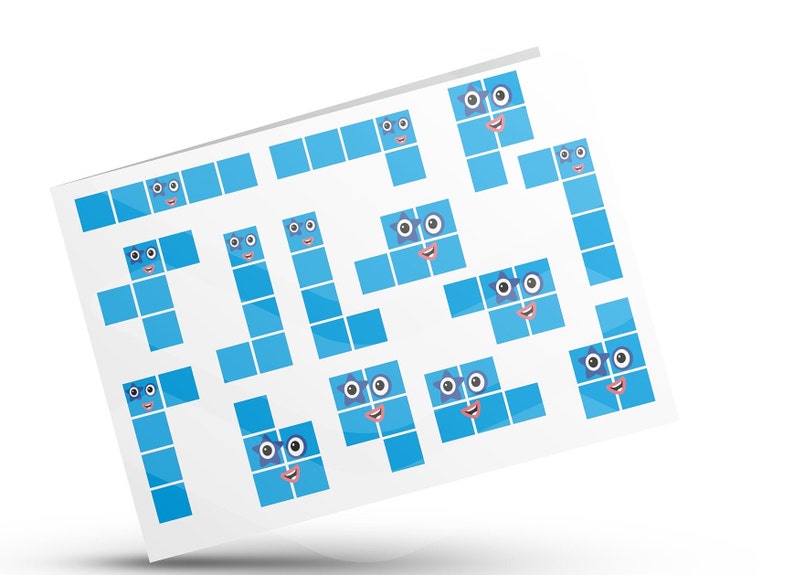 Numberblocks Face Stickers 1-19 Instant Download PDF / PNG - Etsy