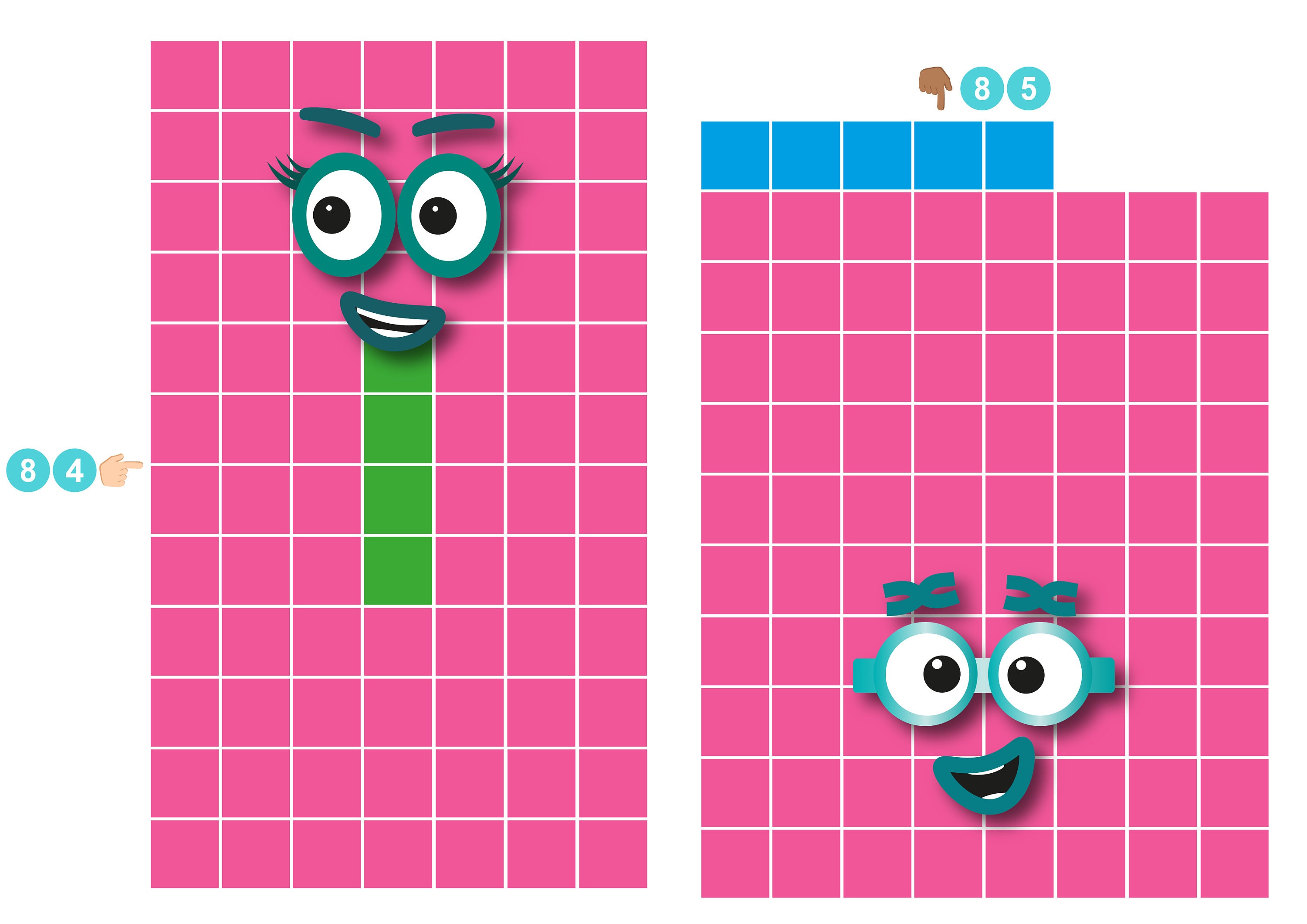 Numberblocks Face Stickers 80-89 Instant Download PDF PNG | Etsy