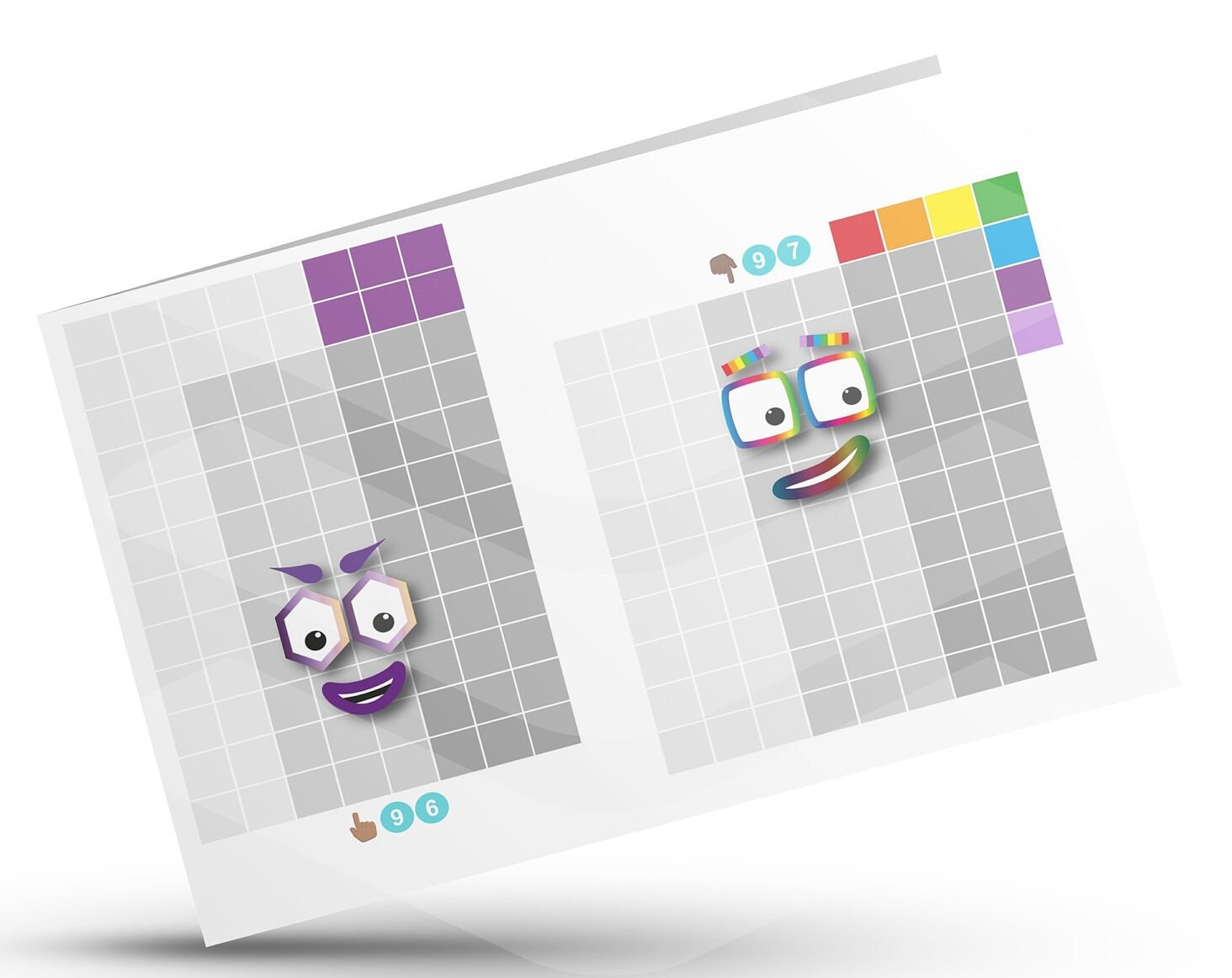 Numberblocks Face Stickers 90-99 Instant Download PDF PNG