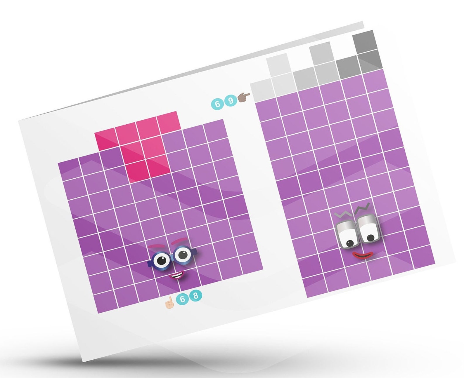 Numberblocks Face Stickers 60-69 Instant Download PDF / PNG - Etsy Finland