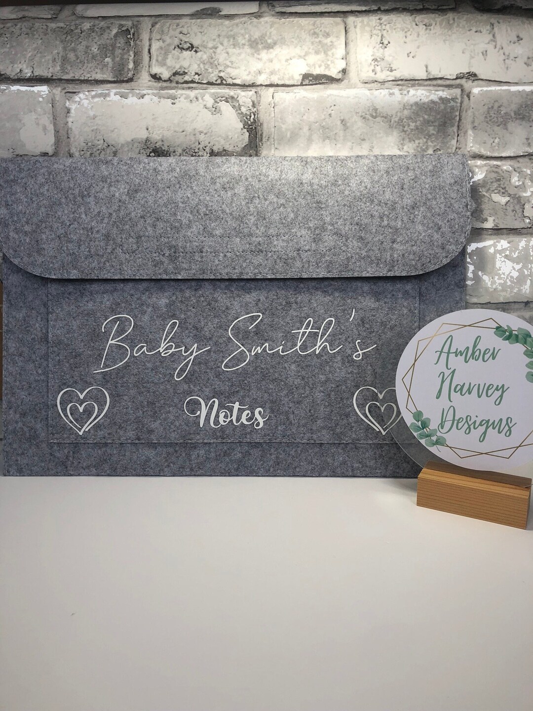 Personalised Felt Document Holder/pregnancy Notes Document Holder/baby ...