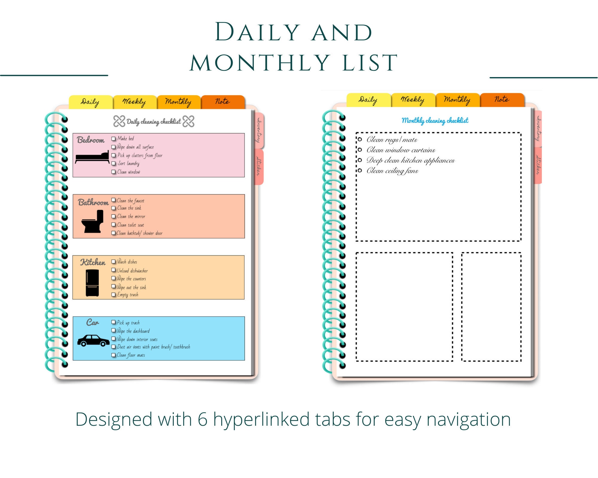 Digital Cleaning Checklist/ Digital Cleaning Journal/ Goodnotes ...
