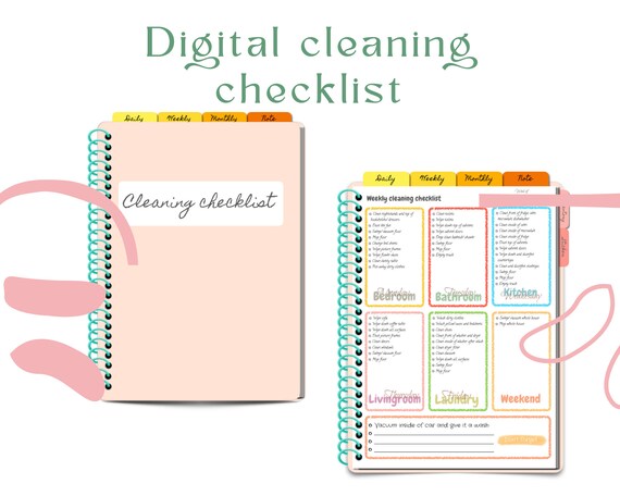 Digital Cleaning Checklist/ Digital Cleaning Journal/ | Etsy