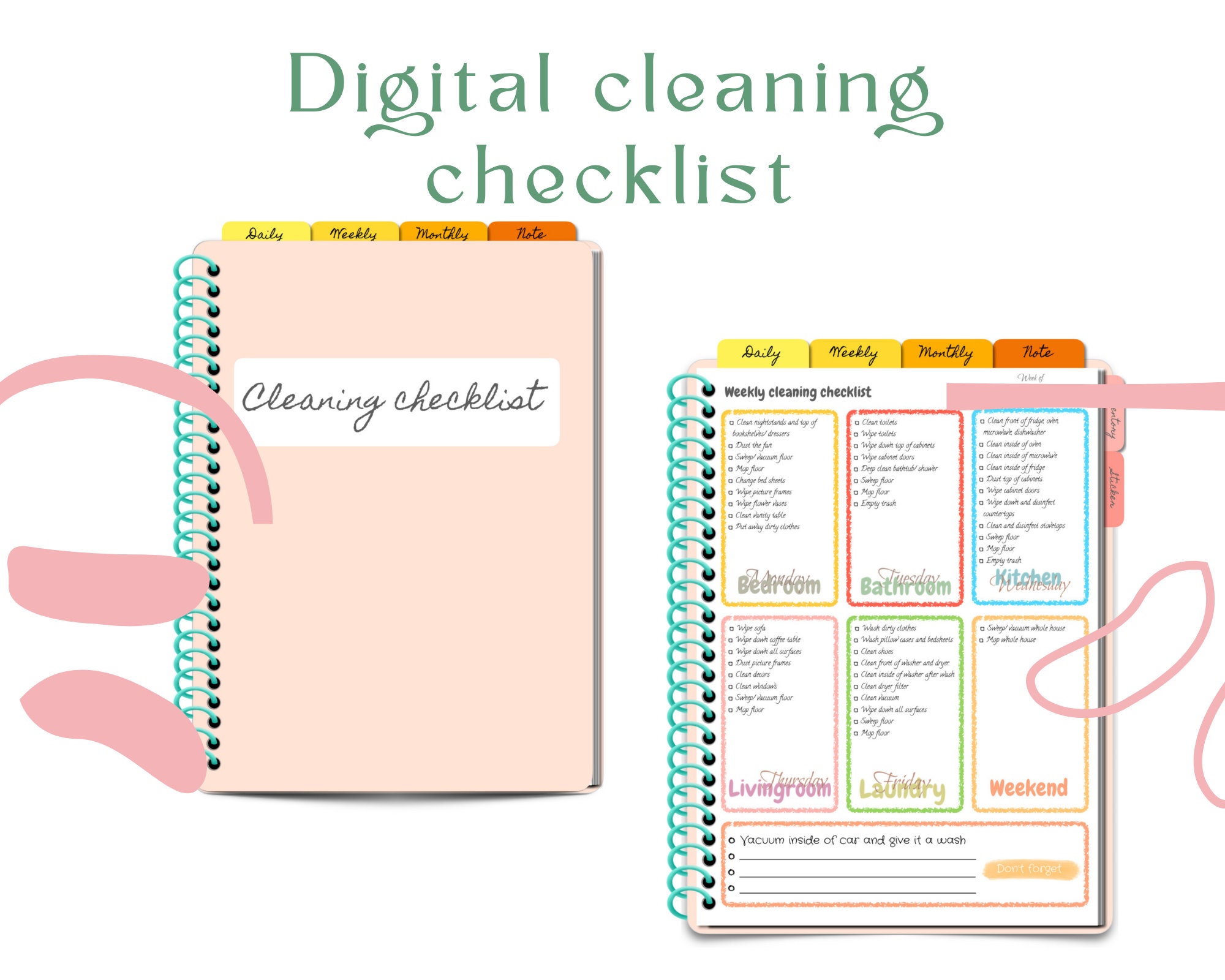 Digital Cleaning Checklist/ Digital Cleaning Journal/ Goodnotes ...