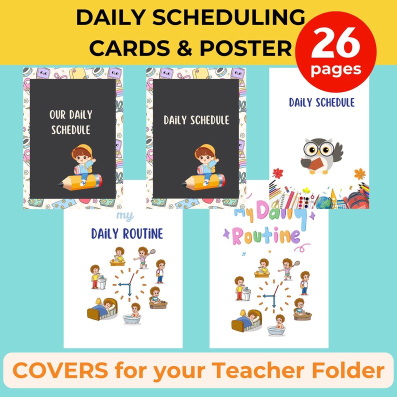VISUAL SCHEDULE Kids Kindergarten Routine Charts Visual Daily Routine ...
