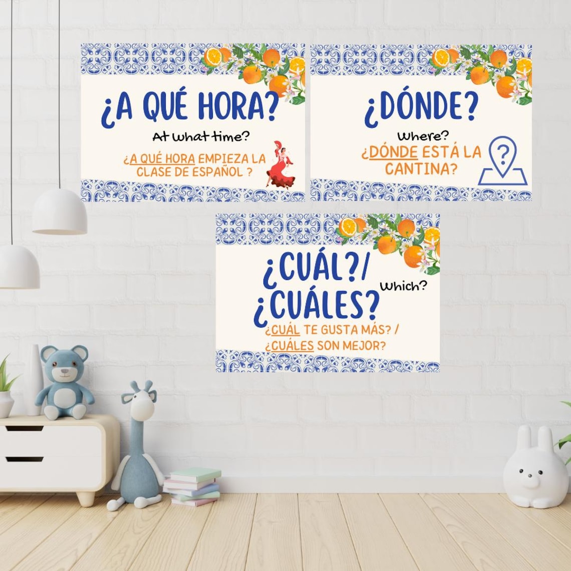 Spanish Classroom Phrases Printable Poster Set Spanish Classroom Decor ...