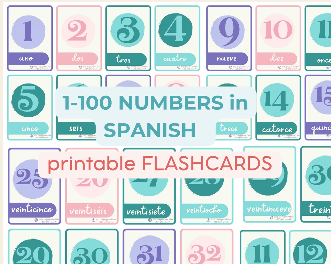 SPANISH NUMBERS Flashcards Spanish Language Learning Flashcards ...