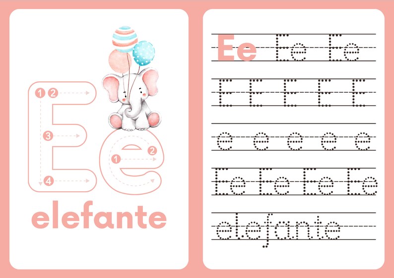 SPANISH ALPHABET Tracing Letters Learn to Write Spanish Alphabet ...