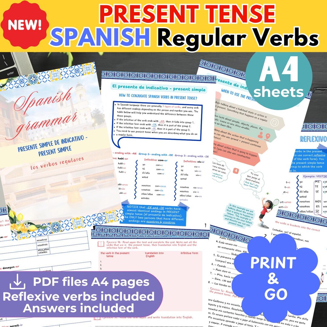 Conjugating SPANISH Verbs in Present Tense Spanish Classroom Teaching ...