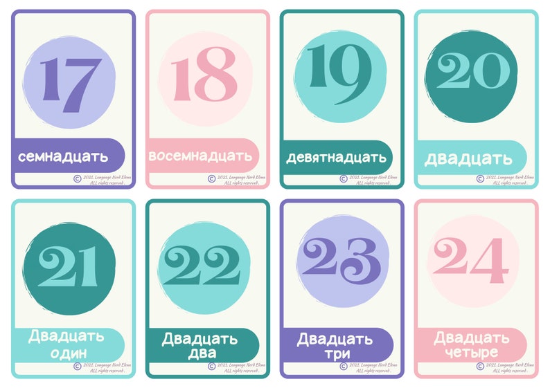 RUSSIAN NUMBERS Flashcards 1-100 Russian Language Learning Flashcards ... RUSSIAN NUMBERS Flashcards 1-100 Russian Language Learning Flashcards ...