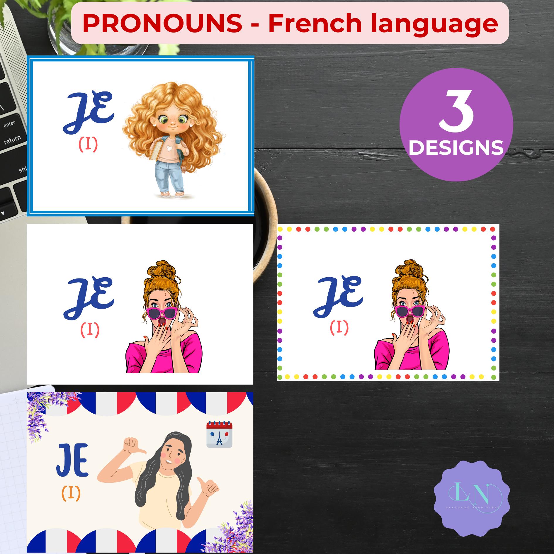 French Subject Pronouns Posters: Bilingual Classroom Decor (PDF ...