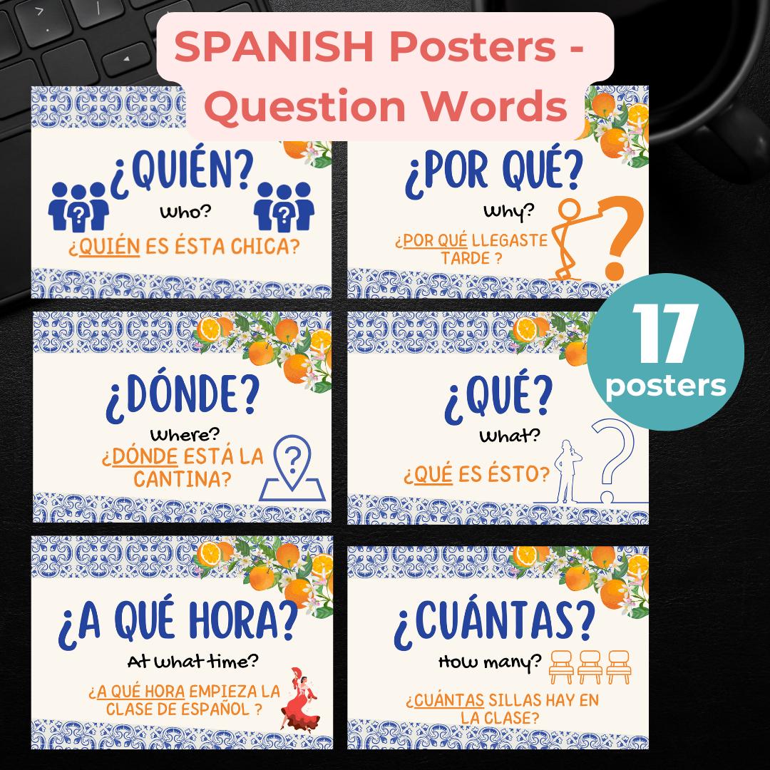 Spanish Classroom Phrases Printable Poster Set Spanish Classroom Decor ...