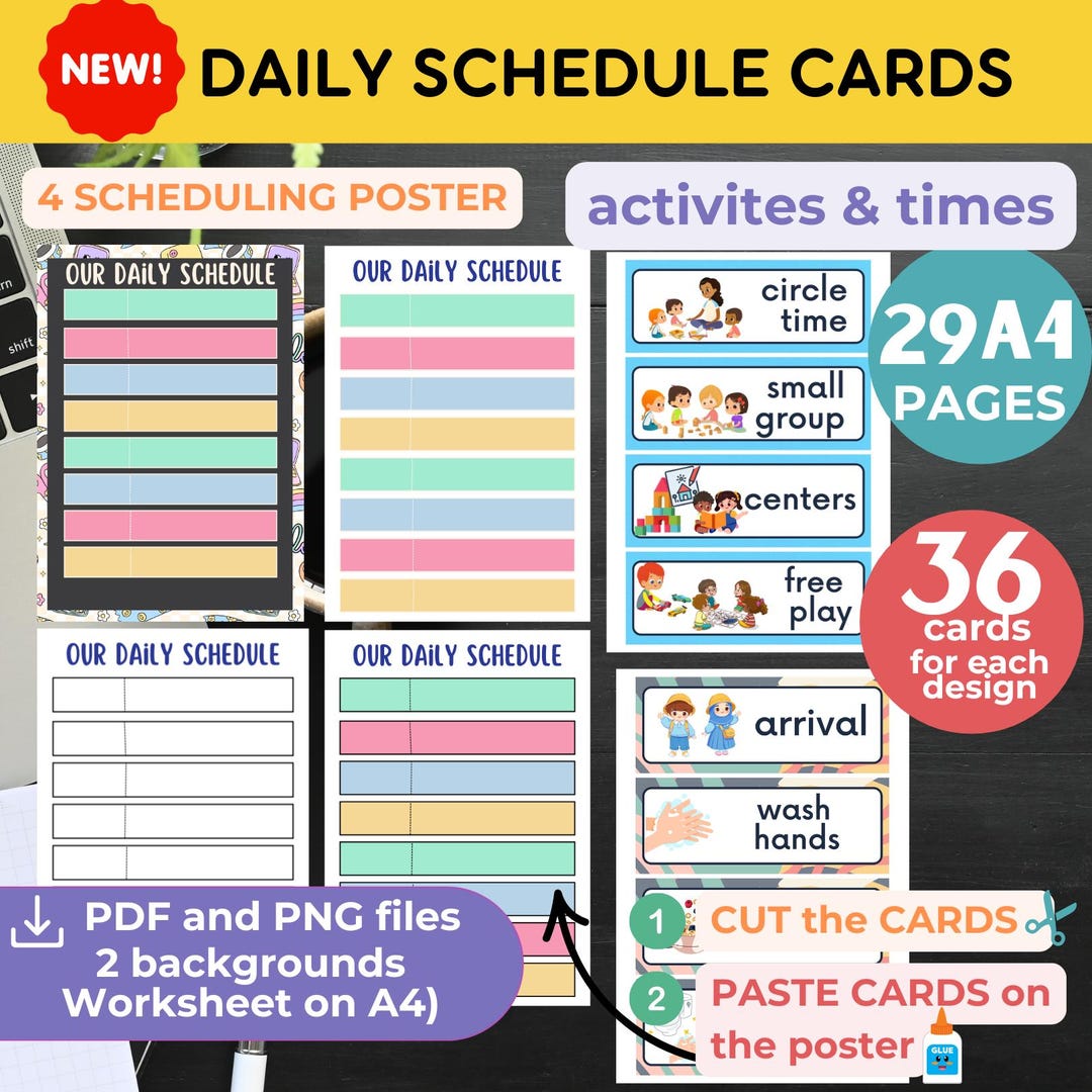 Kids Visual Daily Schedule: Classroom Routine Chart for Autism & EAL ...