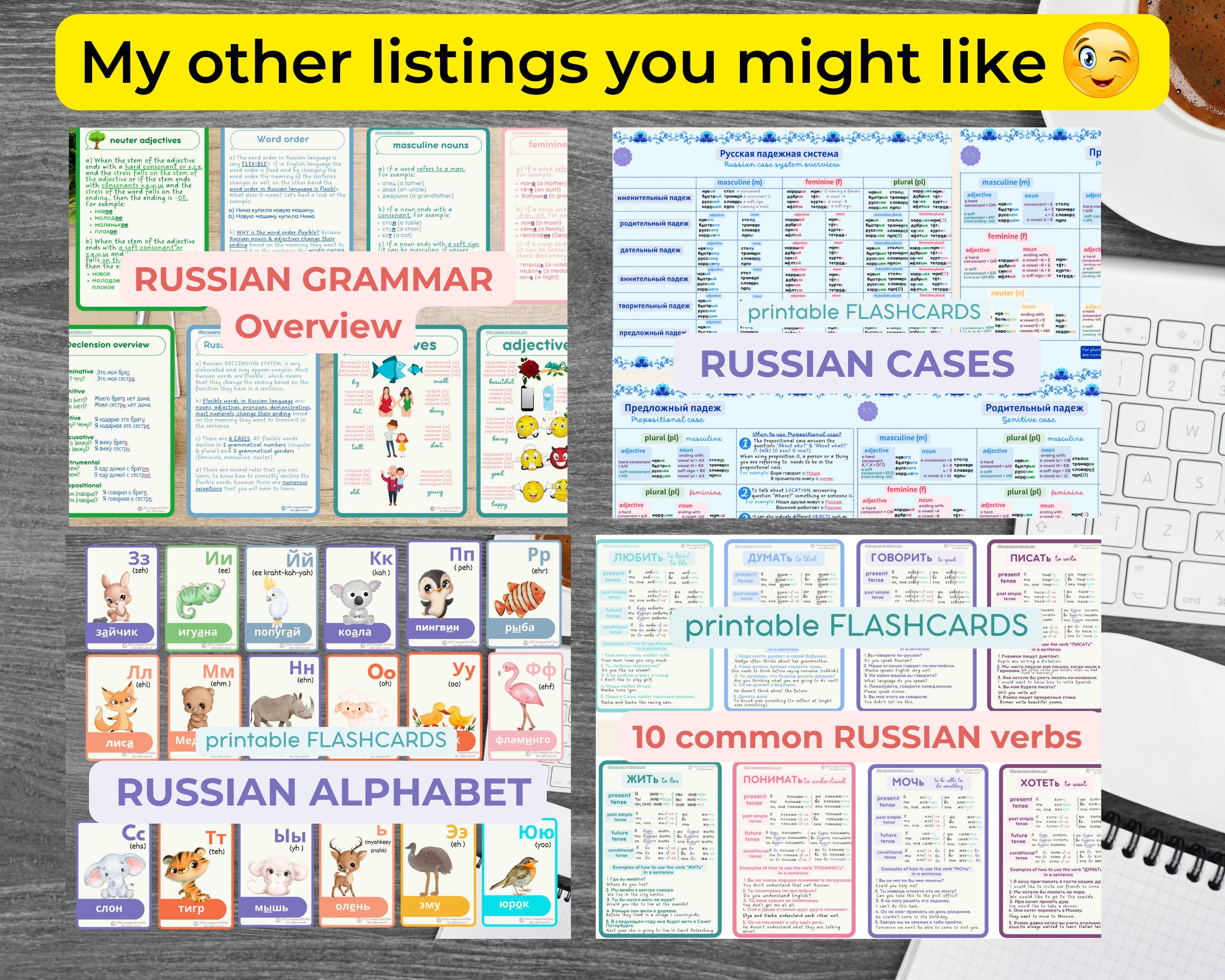 RUSSIAN Days of the Week Flashcards Educational Printable - Etsy