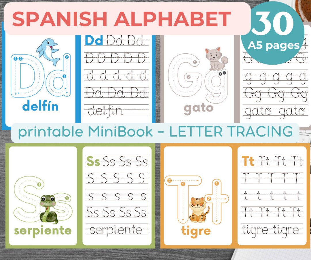 SPANISH ALPHABET Tracing Letters Learn to Write Spanish - Etsy