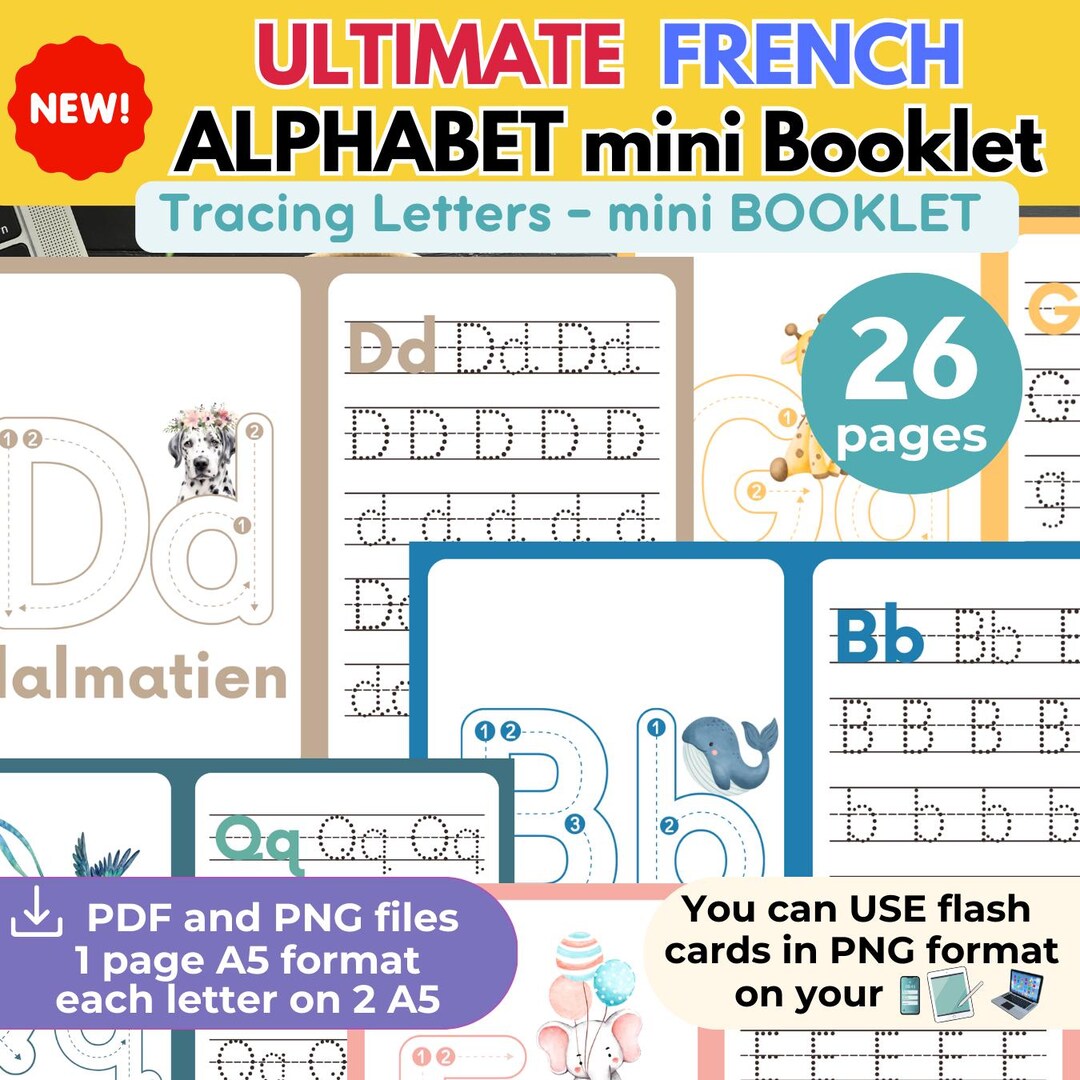 Learn FRENCH ALPHABET Tracing Letters Learn to Write French Alphabet ...
