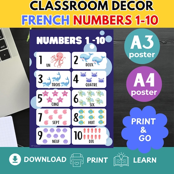 French Numbers 1 10 Display