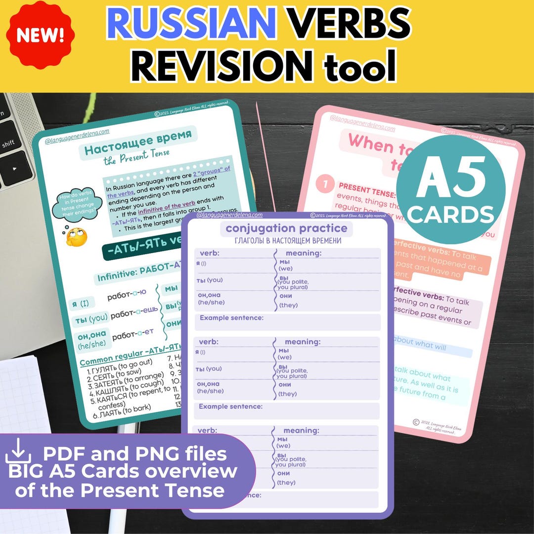 Russian English Pdf Learn RUSSIAN GRAMMAR Overview Russian VERBS in ...