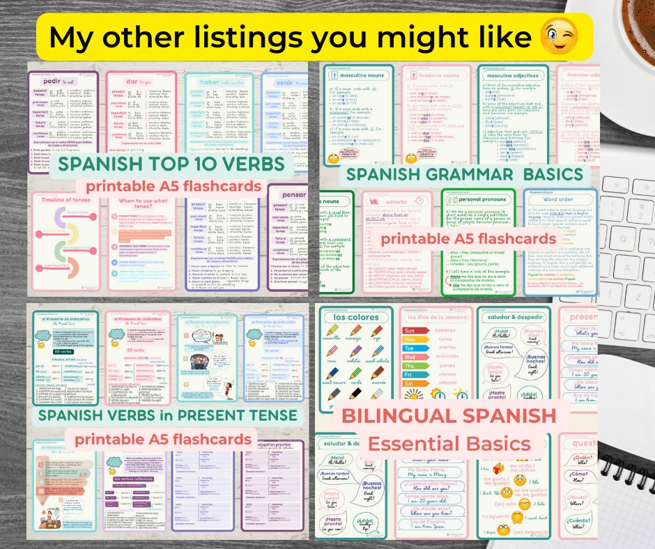 SPANISH Days of the Week Flashcards Educational Printable Flashcards ...