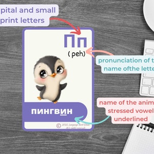 RUSSIAN ALPHABET Flashcards in Watercolour Animals Russian for ...