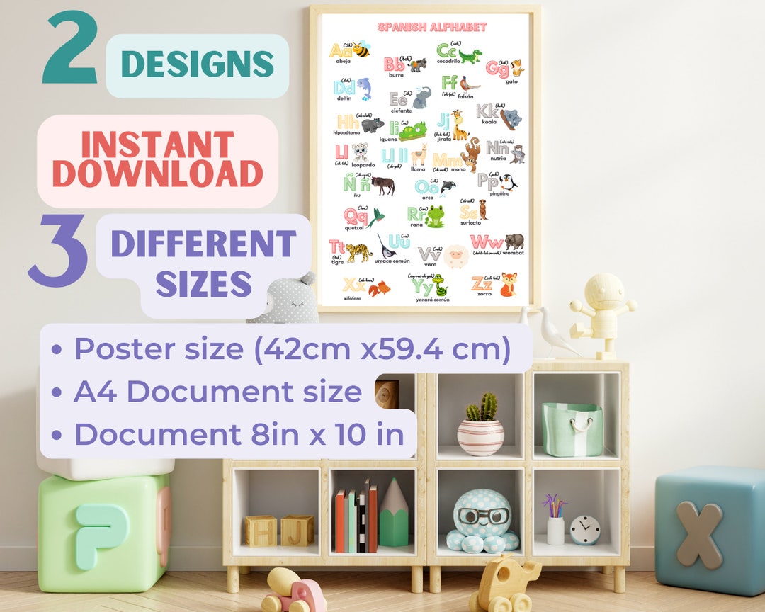 SPANISH Education Posters ALPHABET Poster 2 Designs Educational ...