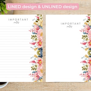 Write Letter Paper JW Letter Writing Stationery Printable Floral ...