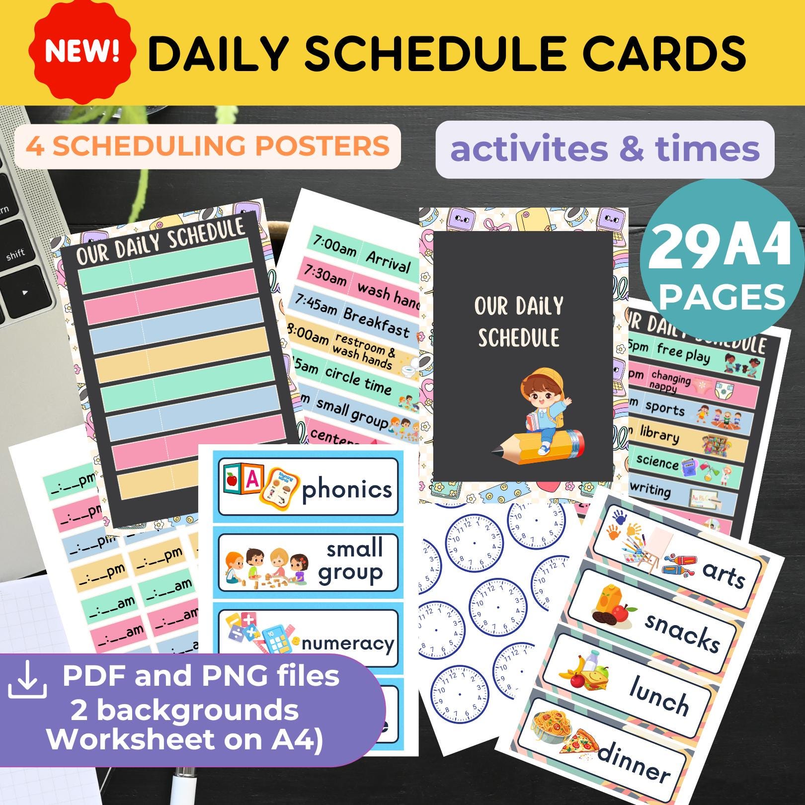Kids Visual Daily Schedule: Classroom Routine Chart for Autism & EAL ...