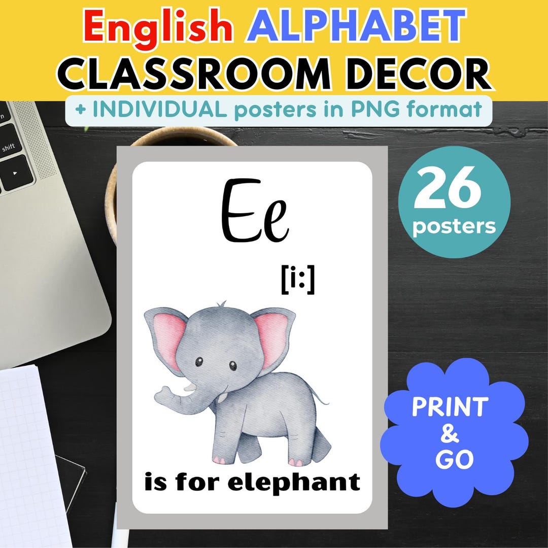 CURSIVE ALPHABET Posters CLASSROOM Decor Themes Back to School ...